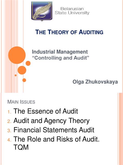 Theory Of Auditing Industry Audit And Controlling Pdf Audit Financial Audit