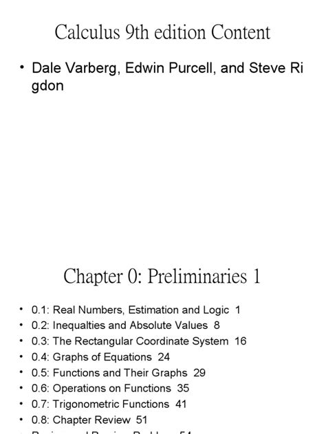 Dokumen Tips Calculus 9th Edition Content Dale Varberg Edwin Purcell And Steve Rigdon Pdf
