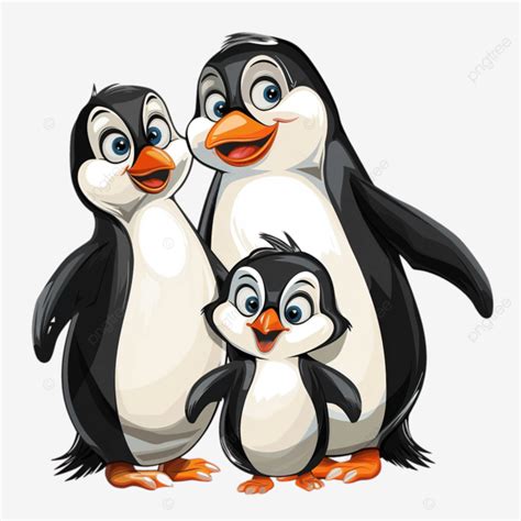 卡通快樂企鵝家庭 家庭 卡通片 企鵝png去背圖片素材免費下載，免摳圖設計圖案下載 Pngtree