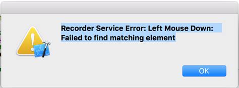 Macos Recorder Service Error Left Mouse Down Failed To Find