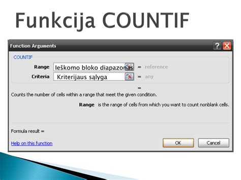 Ppt Funkcijos Average Count Counta Countblank Sumif Countif