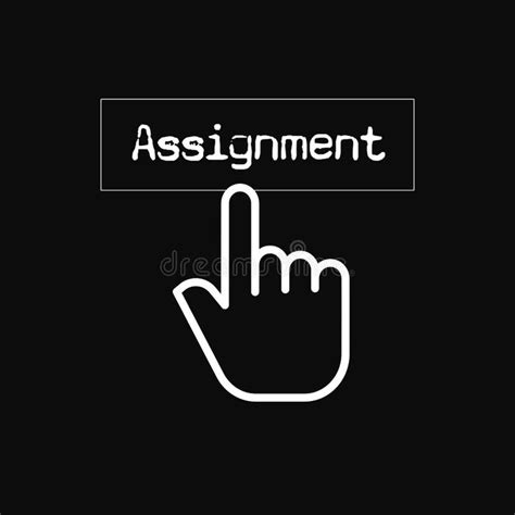 Hand Clicking Assignment Button Stock Illustration Illustration Of