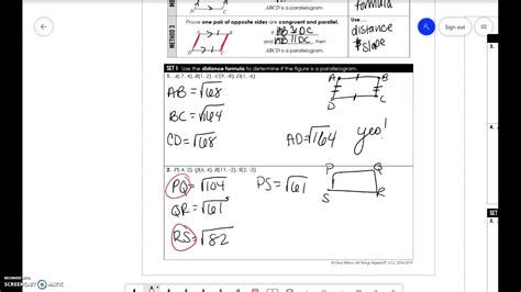 Unit 7 Proving Parallelograms In A Coordinate Plane Worksheets Library