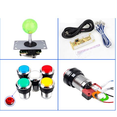 DIY Arcade Joystick Control Board Sanhe Joystick Kit TW Electroplating Small Round Button