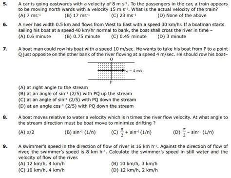 JEE Kinematics Daily Revision Questions