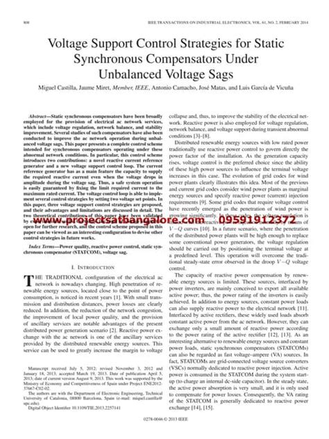 Voltage Support Control Strategies For Static Synchronous Compensators Under Unbalanced Voltage