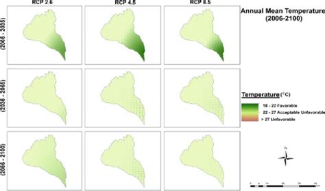 Temperature Projections Based On Rcp 26 45 And 85 Download Scientific Diagram