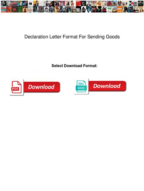 Fillable Online Declaration Letter Format For Sending Goods