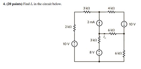 solved 4 20 points find i in the circuit below 3 ΚΩ 4