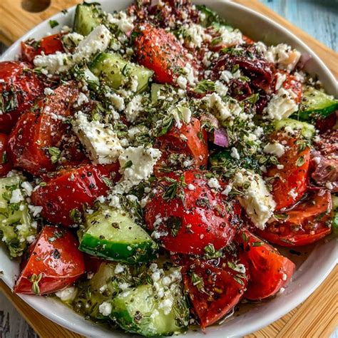 Mediterranean Cucumber Tomato Feta Salad Savory Flip