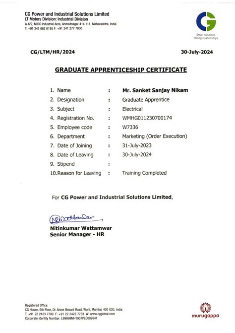 Sanket Nikam On Linkedin Graduateapprentice Cgpower Careergrowth