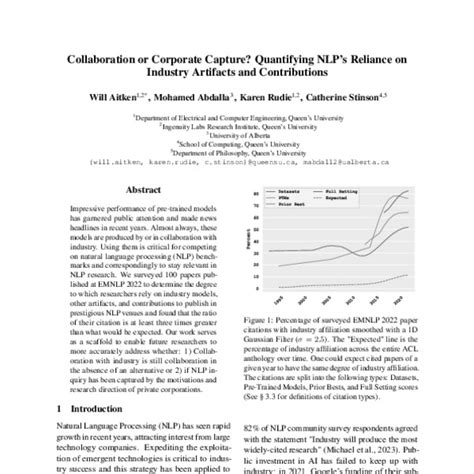Collaboration Or Corporate Capture Quantifying Nlps Reliance On