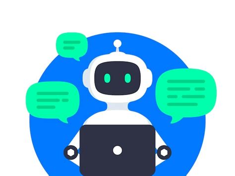 Premium Vector Chatbot Concept Bot Answers Customer Questions Behind