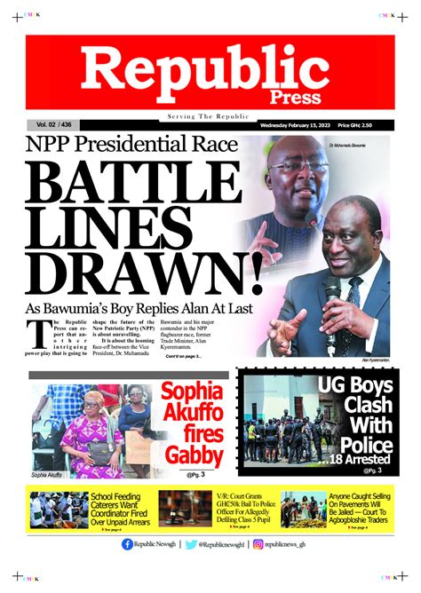 Newspaper Headlines Wednesday 15th February 2023 Republic Online