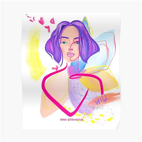 Cute Girl Single Line Art Poster By Dinshopart Redbubble