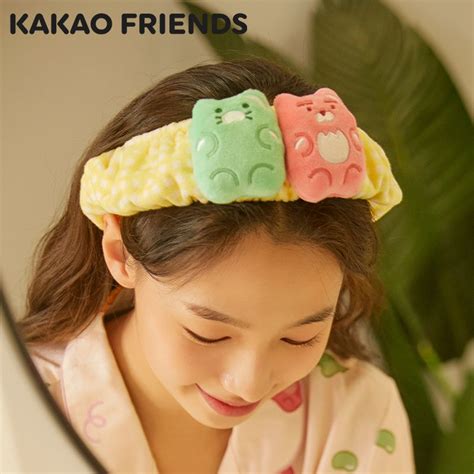 카카오프렌즈 카카오프렌즈 세안밴드 춘식이 라이언 헤어밴드 귀여운 세안 샤워 곱창 머리끈 위시버킷