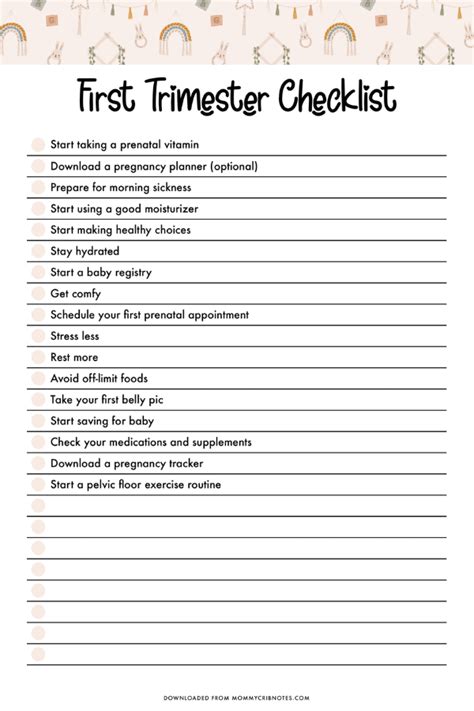 No Fluff Pregnancy Checklist By Trimester