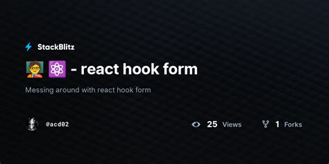 🧑‍🏫 ⚛️ React Hook Form Stackblitz