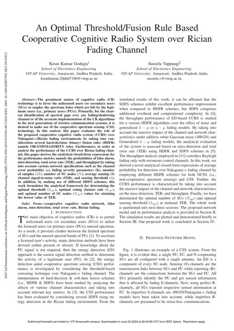 Pdf An Optimal Thresholdfusion Rule Based Cooperative Cognitive