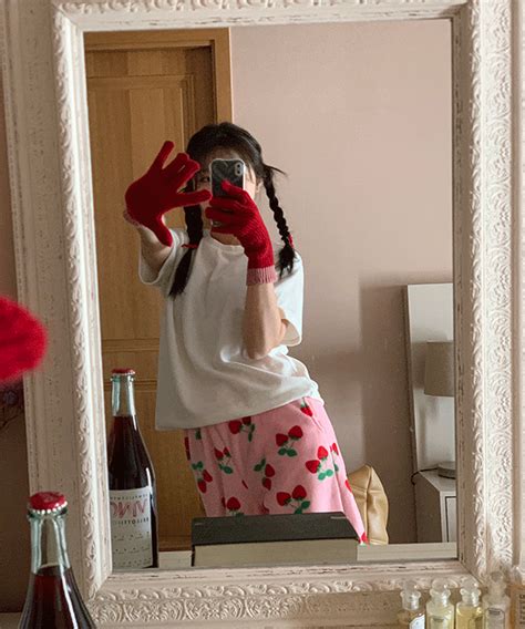 스트로베리 딸기 후리스 수면바지 밴딩 조거 팬츠 에이블리