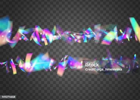 홀로그램 효과 무지개 눈부심 레트로 베이퍼웨이브 서펜타인 투명한 배경입니다 디지털 포일 보라색 디스코가 반짝입니다 레이저 버스트 플라잉 아트 바이올렛 홀로그램 효과 결정체에