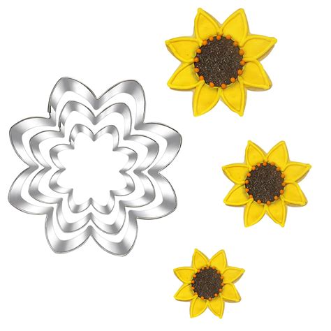 Sunflower Cookie Cutter Set Size 38 31 26 3 Piece