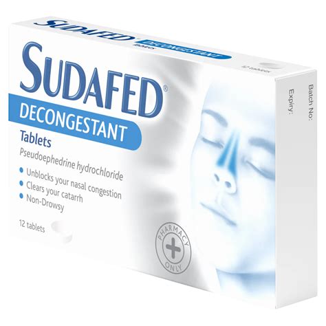 Sudafed Decongestant Non Drowsy 12 Tablets Yourmedicals