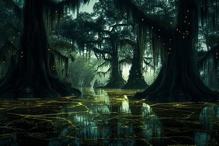 代码行和数字生物的超现实主义沼泽插画图片下载 正版图片600117840 摄图网