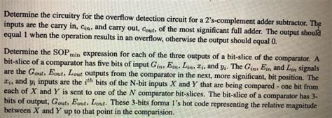 Solved Determine The Circuitry For The Overflow Detection