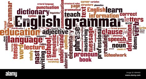 English Grammar Word Cloud Concept Vector Illustration Stock Vector