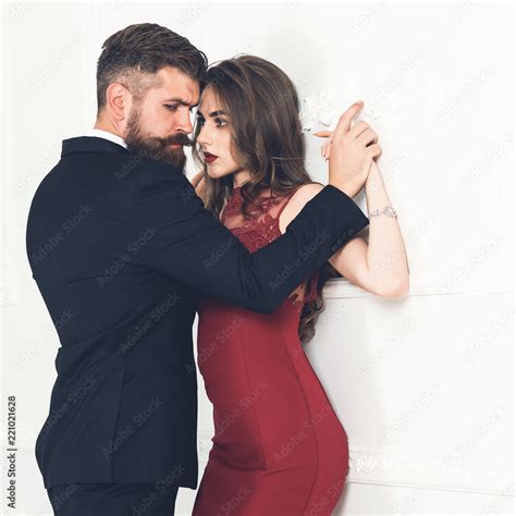 Zdjęcie Stock Sexy Elegant Couple In Tender Passion Beautiful Woman