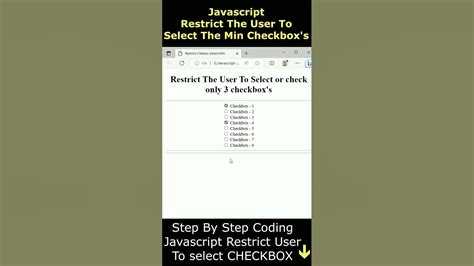 restrict user to limit select the checkbox client side coding