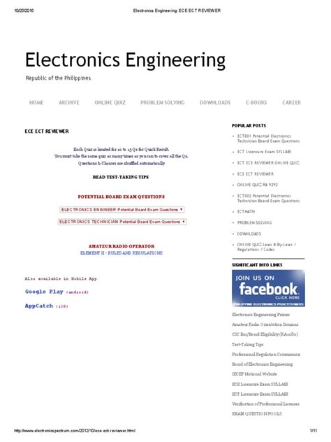 Electronics Engineering Ece Ect Reviewer Engineering Science And