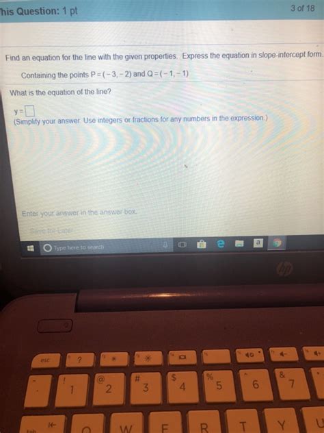 Solved 3 Of 18 His Question 1 Pt Find An Equation For The