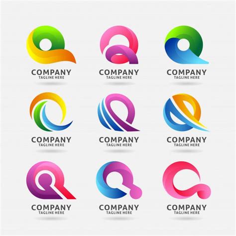 Coleção De Design De Logotipo Moderno Letra Q Modern logo Online logo design Modern logo design