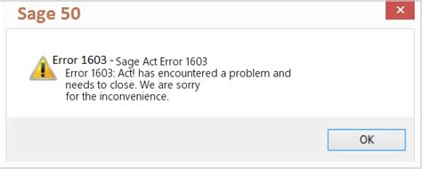Sage 50 Error 1603 Reconcile Books