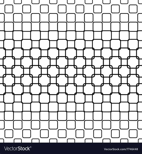 Repeating Monochrome Rounded Square Pattern Design