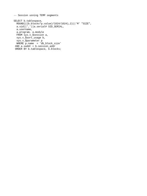 Sql Temp Usage Pdf
