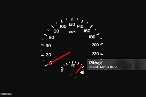 자동차의 속도계 자동차 대시보드 표시 램프가 있는 대시보드 세부 정보입니다 자동차 계기판 속도계가 있는 대시보드는 0km H를 표시합니다 자동차의 현대적인 인테리어 돌기에