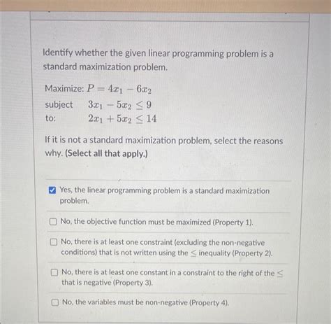Solved Identify If The Given Linear Programming Problem I
