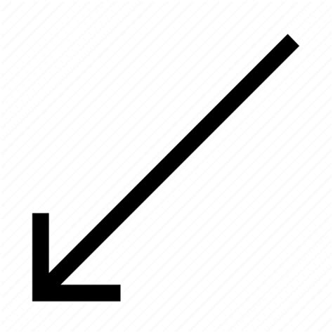 Arrow Diagonal Down Left Minimalist Icon Download On Iconfinder