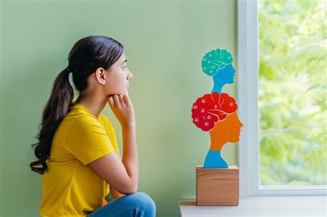 Photo Of A Young Woman Looking At A Model Brain Representing The Intersection Of Artificial
