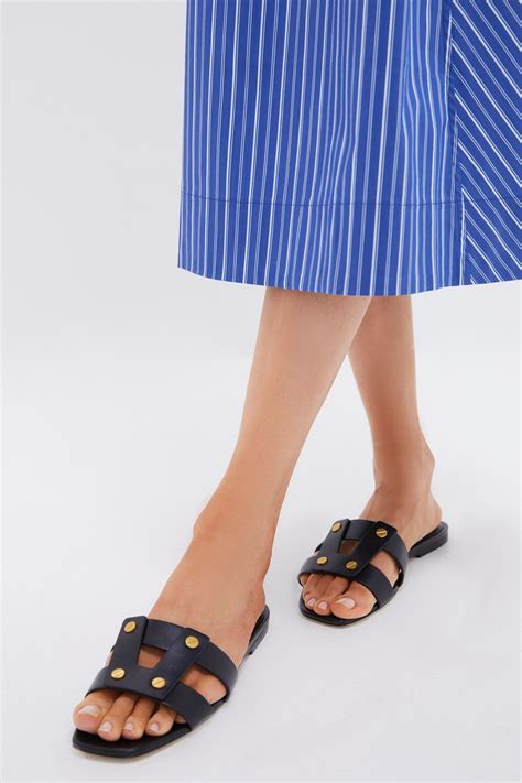 Black Via Slides Veronica Beard