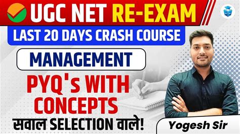Ugc Net Management Most Important Pyqs With Concepts Ugc Net 2024 Re Exam Yogesh Sir Jrfadda