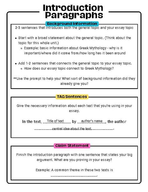 Expository And Argumentative Essay Introductions Anchor Chart By Mrs