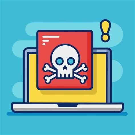 Alert Notification Notice On Laptop Computer Malware Caution Concept