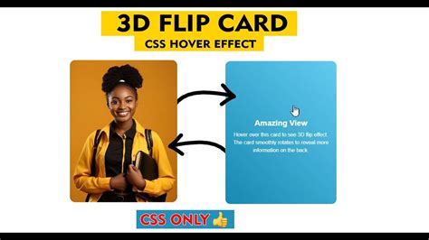 Css 3d Flip Card Hover Effect Pure Html And Css Tutorial For Beginners