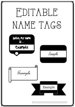 FREE Editable Name Tags Badges By Toolsforcreativelearning TPT