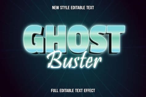 Premium Vector Editable Text Effect Ghost Buster Color Green And White
