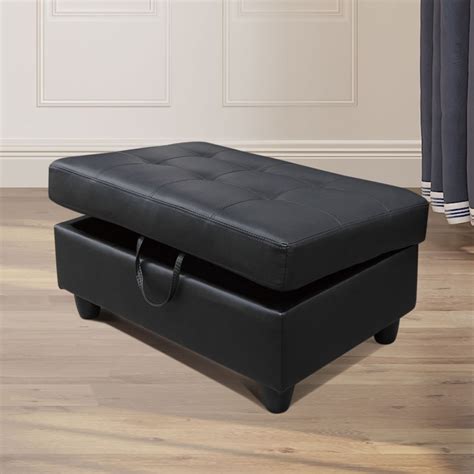Greicy 35 Wide Faux Leather Tufted Rectangle Storage Ottoman Foter